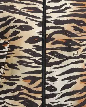 Pinko Animal Print High Collar Zip-up Jacket
