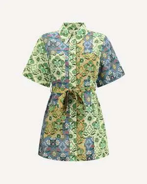 ALEMAIS Alémais Ali Spliced Mini Shirt Dress