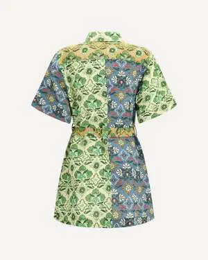 ALEMAIS Alémais Ali Spliced Mini Shirt Dress