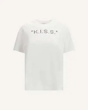 Off-White Kiss" Graphic Print Cotton T-shirt - White