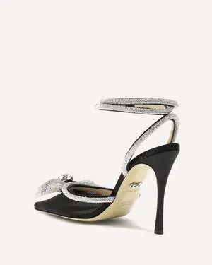 Mach & Mach Double Bow Satin Pumps - Black