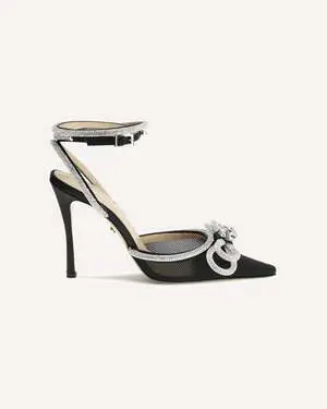 Mach & Mach Double Bow Satin Pumps - Black