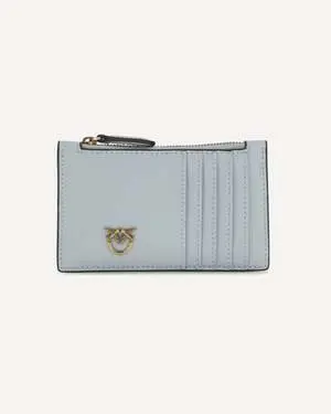 Pinko Leather Card Holder - Light Blue