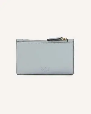 Pinko Leather Card Holder - Light Blue