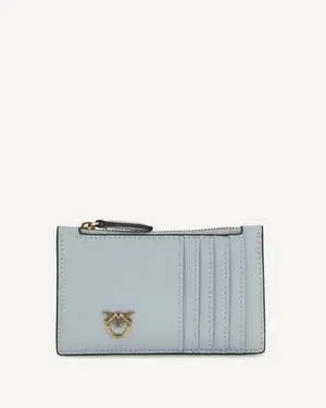 Pinko Airone Leather Cardholder - Light Blue