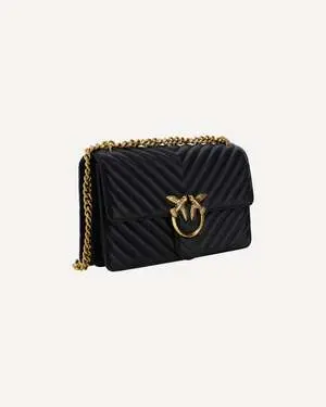 Pinko Love One Classic Quilted Leather Shoulder Bag With Gold Tone Hardware