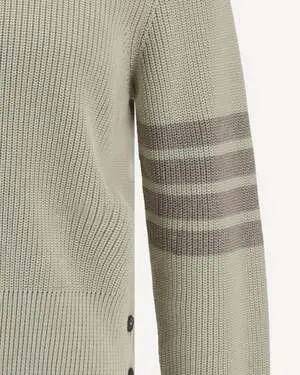 Thom Browne Cotton Crewneck Sweater With Four-bar Detail - Beige