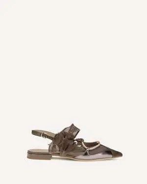 Pinko Gianira Leather Ballerinas With Ribbon Detailing