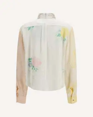 E.L.V. DENIM Emilie Embroidered Paneled Shirt