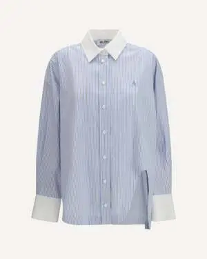 Attico Striped Shirt With Cut-out Detail