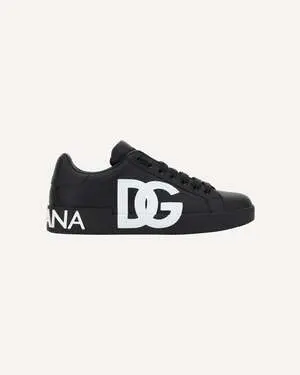 Dolce & Gabbana Leather Low Top Sneakers - Black