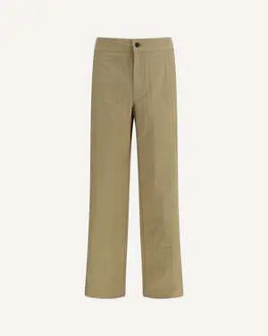 Burberry Textured Check Cotton Straight Leg Pants