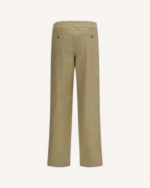 Burberry Textured Check Cotton Straight Leg Pants