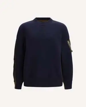 Sacai Sponge Sweatshirt With Zip Pocket - Blue