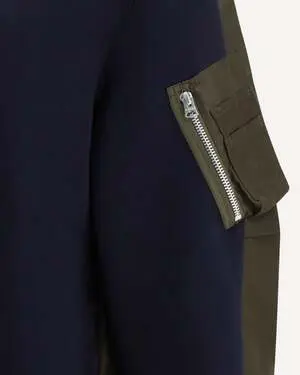 Sacai Sponge Sweatshirt With Zip Pocket - Blue