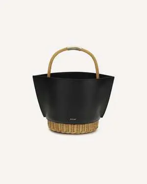 Sacai Leather And Woven Handbag