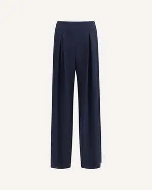 Max Mara Palude Wide-leg Pants In Satin - Blue