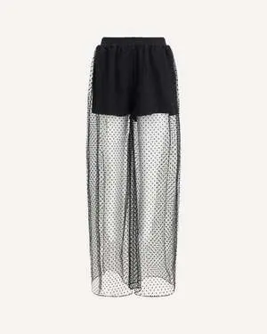 Alaïa Mesh Wide-leg Pants With Integrated Shorts