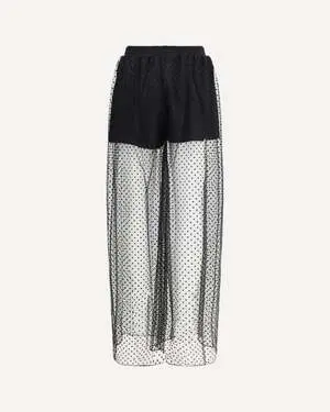 Alaïa Mesh Wide-leg Pants With Integrated Shorts