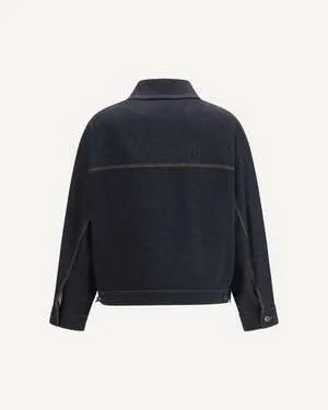 Max Mara Denim Print Jersey Jacket
