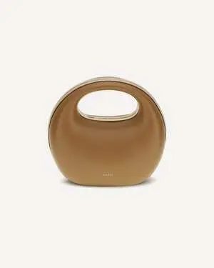 Sacai Rigid Handbag With Hoop Handle - Brown