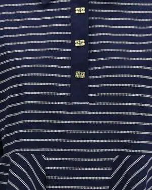 GANNI Striped Peplum Polo Shirt
