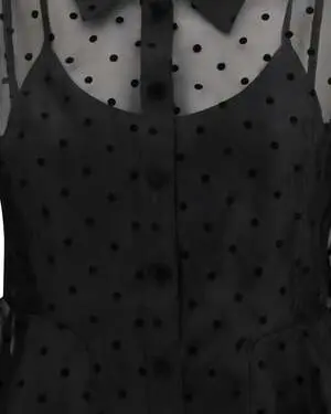 GANNI Polka Dot Sheer Organza Peplum Shirt