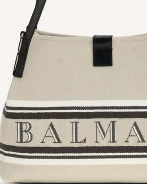 Balmain Canvas Shoulder Bag - Cream