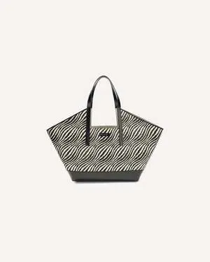 Marni Raffia Effect Fabric Tote Bag