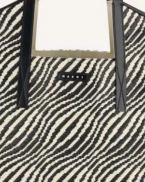 Marni Raffia Effect Fabric Tote Bag