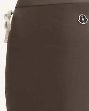 MONCLER + RICK OWENS Long Skirt With Drawstring And Slit - Brown