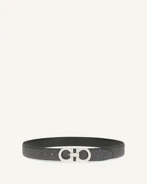FERRAGAMO Reversible Gancini Belt - Black