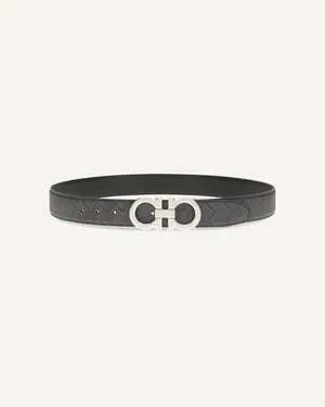 FERRAGAMO Reversible Gancini Belt - Black