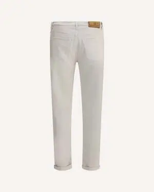 Brunello Cucinelli Cotton Jeans With Turn-up Hem - Beige