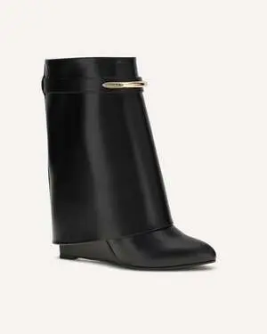 Givenchy Leather Shark Ankle Boots - Black