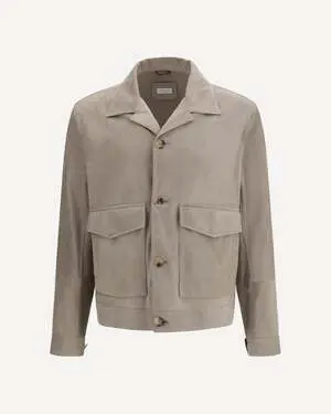 Brunello Cucinelli Suede Jacket - Khaki
