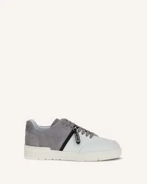 Moschino Paneled Leather And Suede Sneakers