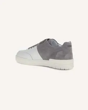 Moschino Paneled Leather And Suede Sneakers