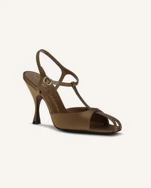 HERBERT LEVINE Embellished Open Toe Sandals