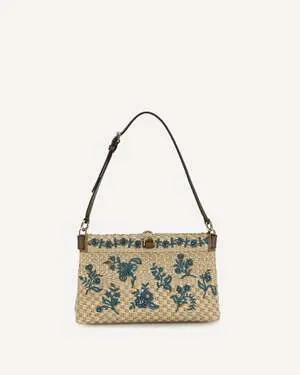 Etro Floral-embroidered Clutch Bag - Beige