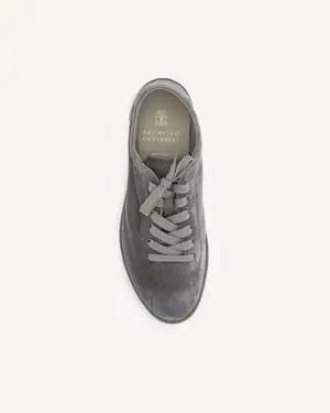 Brunello Cucinelli Suede Lace-up Sneakers - Grey