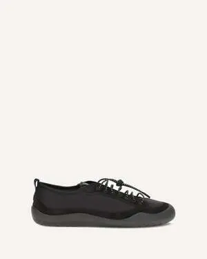 Prada Leather And Fabric Sneakers - Black