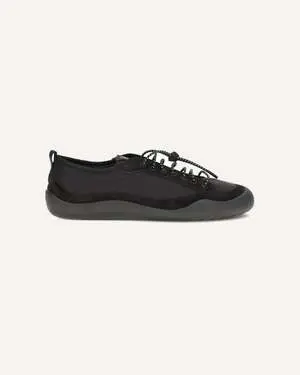Prada Leather And Fabric Sneakers - Black