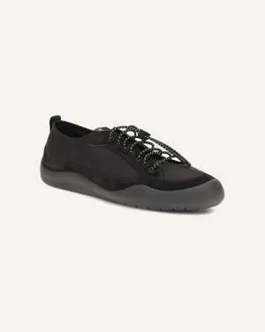 Prada Leather And Fabric Sneakers - Black