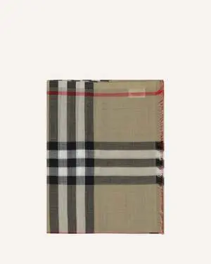 Burberry Silk And Wool Blend Scarf