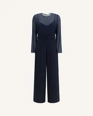 P.a.r.o.s.h Cady And Chiffon Jumpsuit - Blue