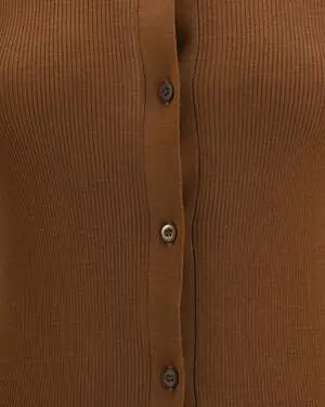 Prada Ribbed Virgin Wool Cardigan