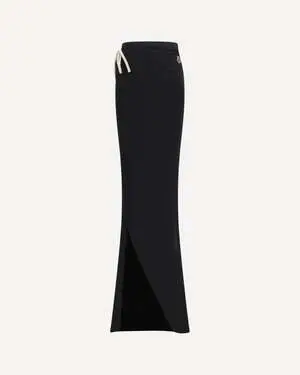 MONCLER + RICK OWENS Long Jersey Skirt With Drawstring And Slit - Black