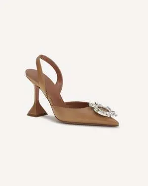 Amina Muaddi Begum Slingback Pumps - Brown