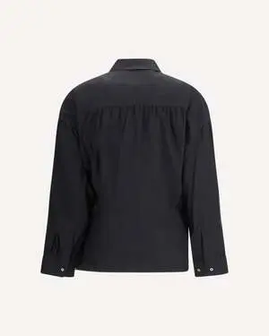 LEMAIRE Cotton Blend Shirt With Twisted Button Closure - Black